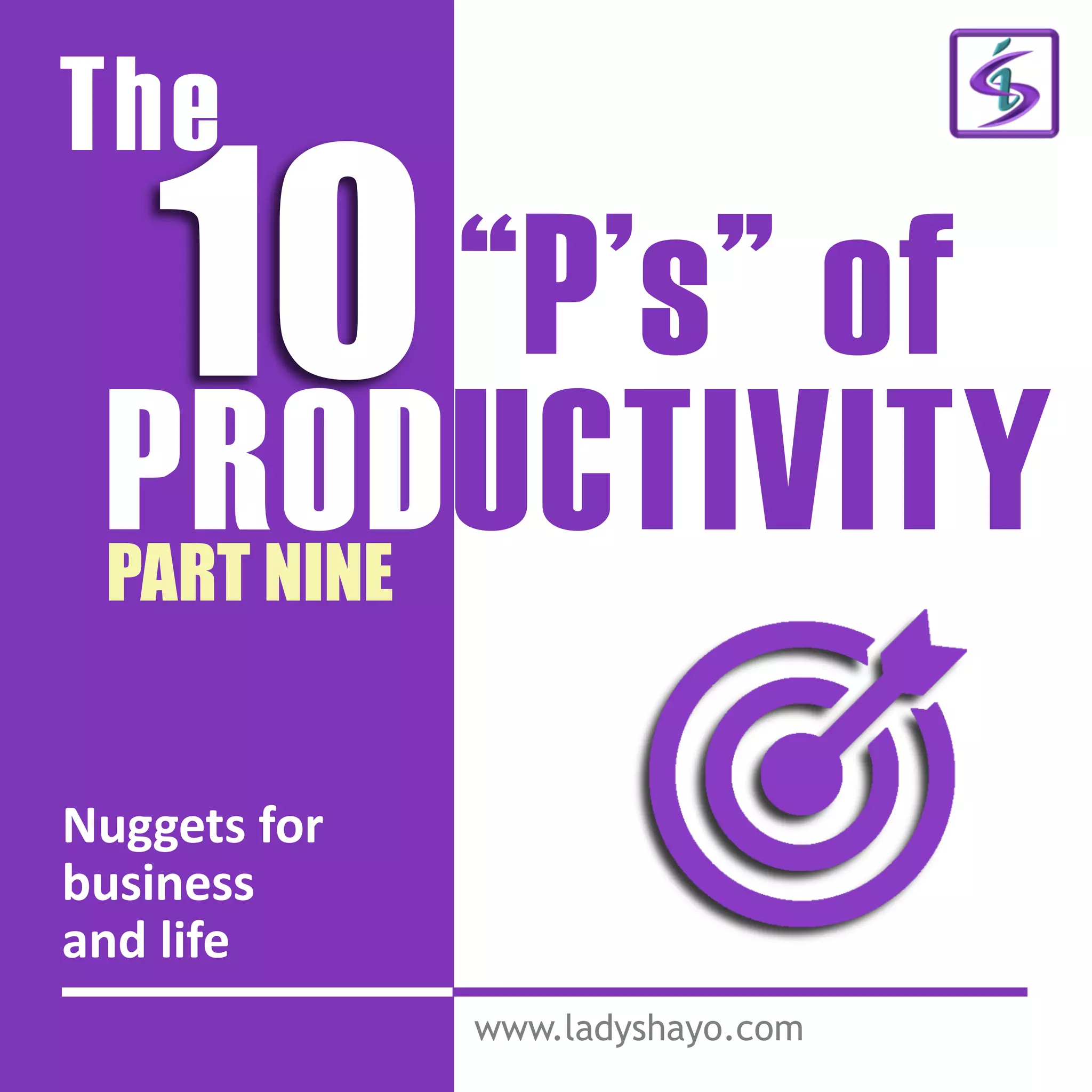The 10 P's of Productivity - Part 9 | PDF