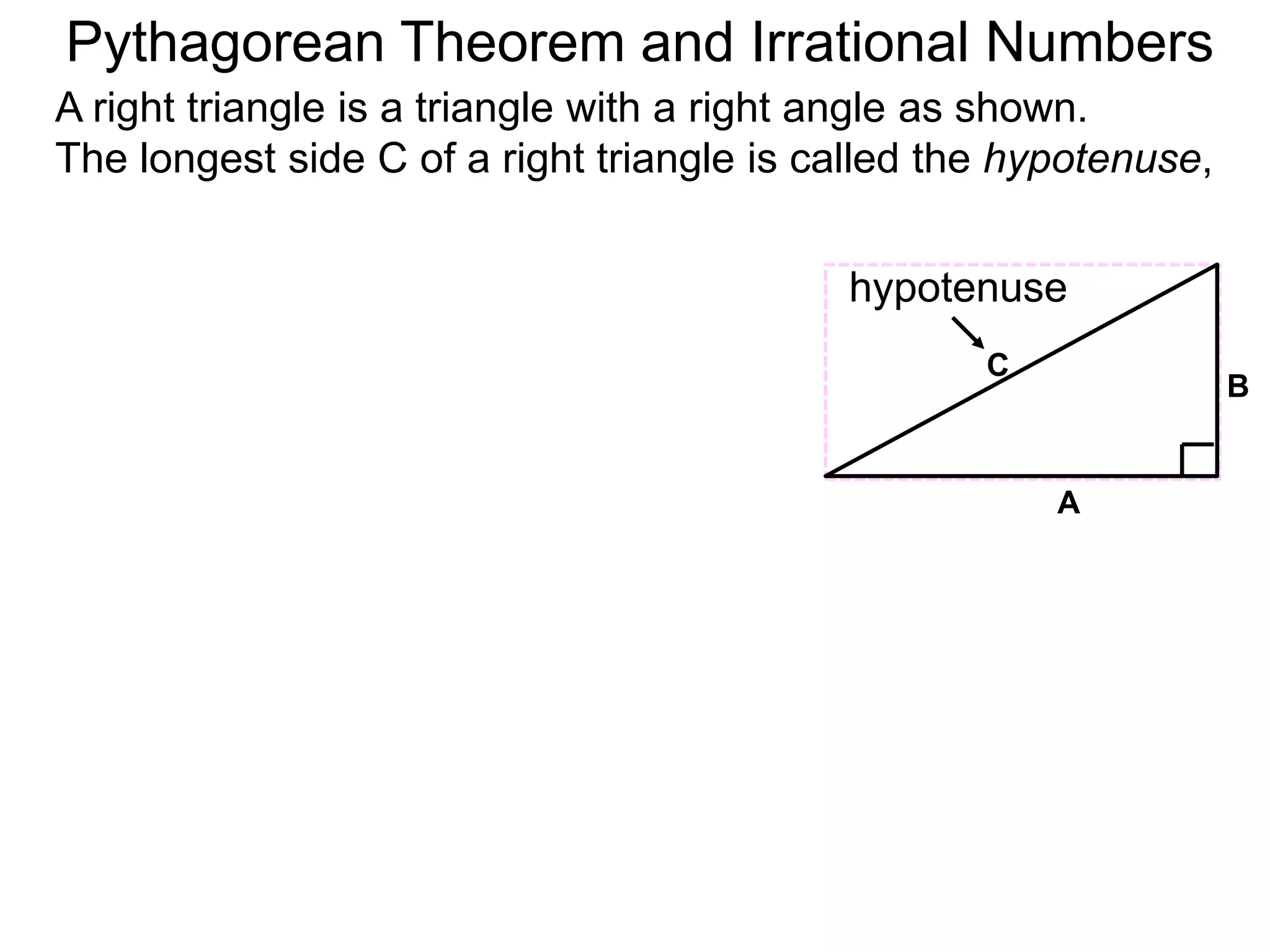 10 pythagorean theorem, square roots and irrational numbers | PPT