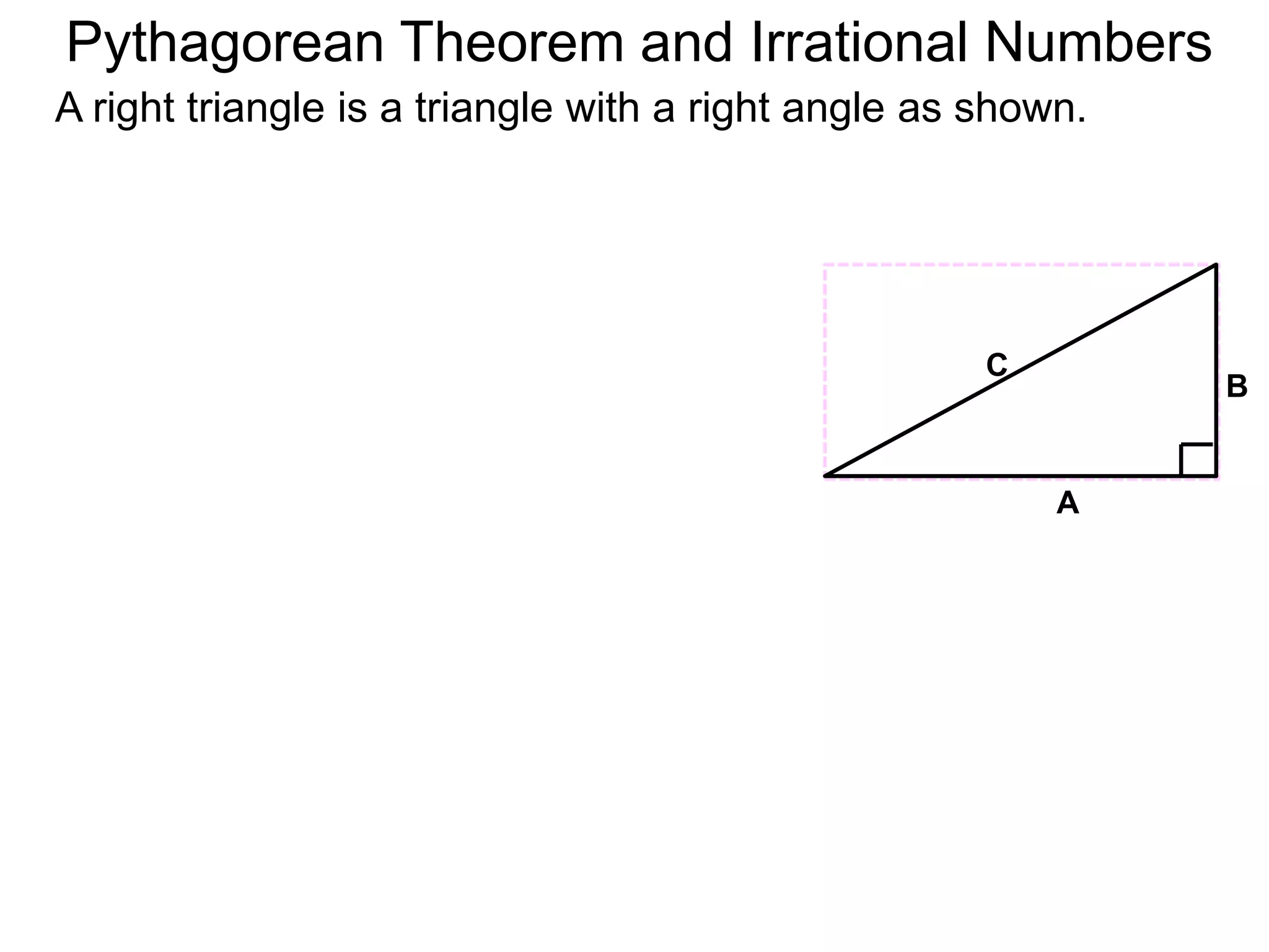 10 pythagorean theorem, square roots and irrational numbers | PPT