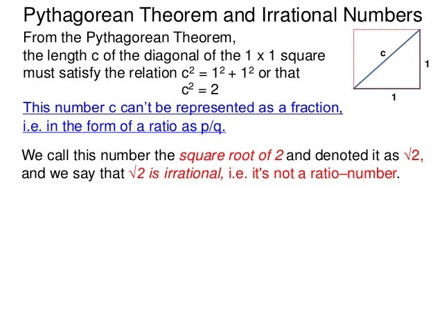 10 pythagorean theorem, square roots and irrational numbers