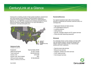 10 Q1 Century Link At A Glance Brochure Fin | PPT