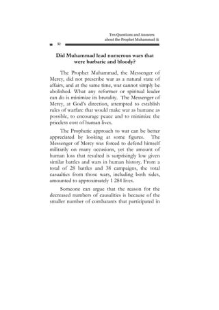 Ten Questions and Answers about the Prophet Muhammad (SAW) | PDF