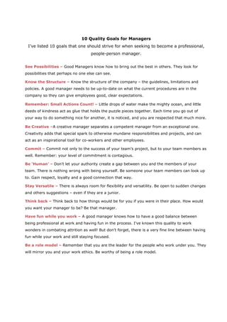 10 quality goals for managers | PDF