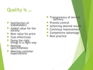 QUALITY STANDARDS | PPT