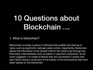 10 questions about blockchain no1 | PDF