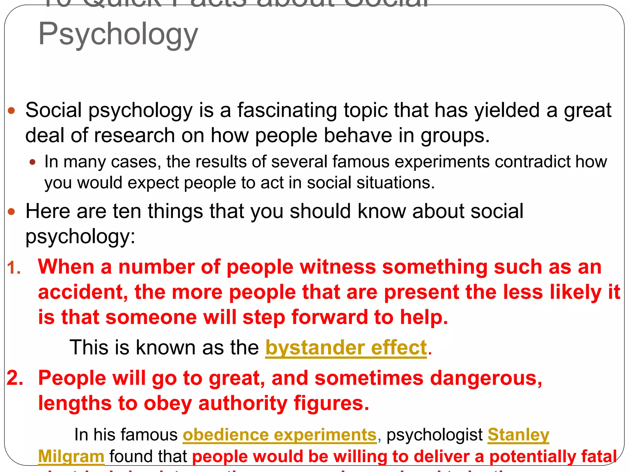 10 quick facts about social psychology | PPTX