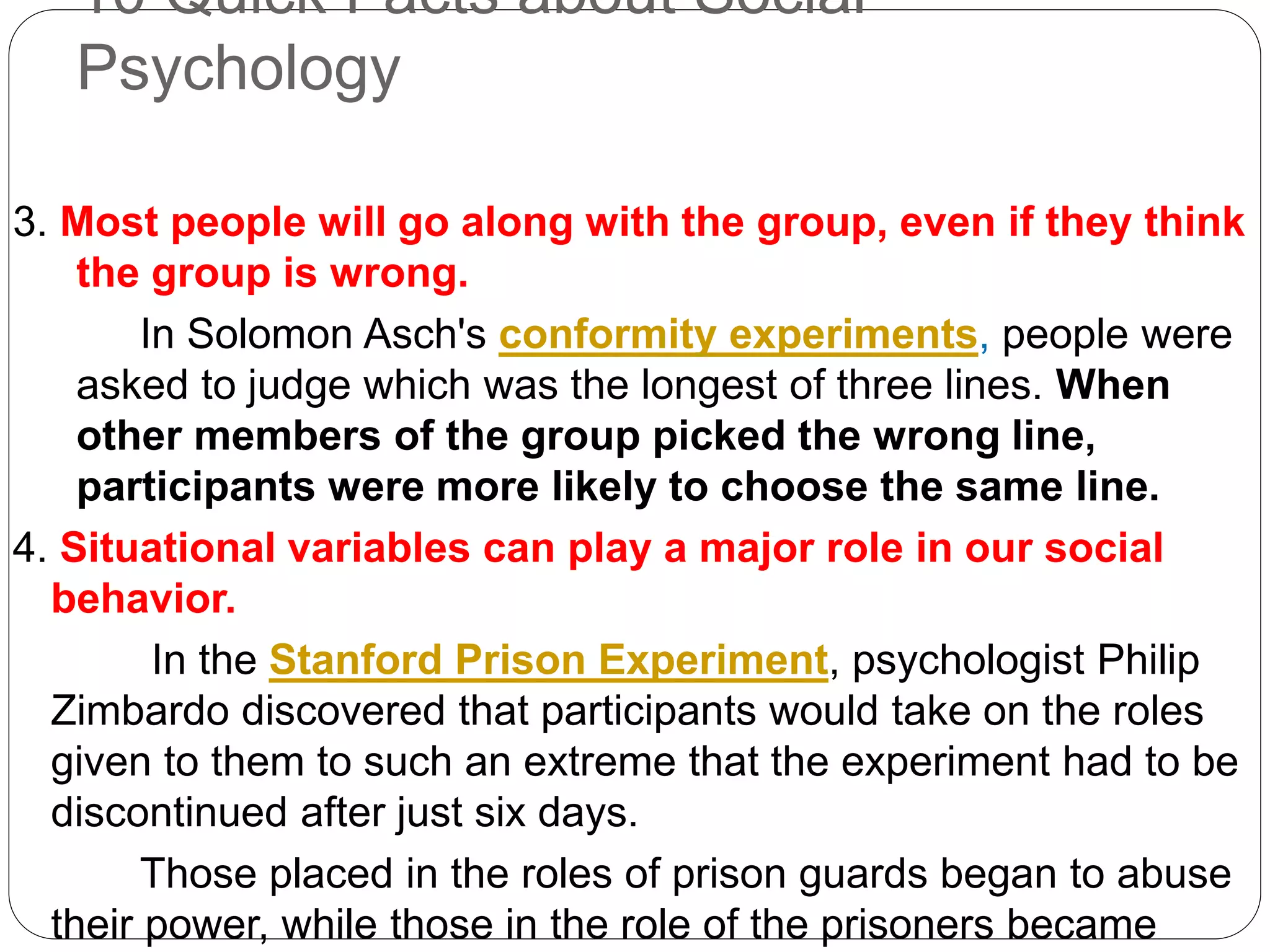 10 quick facts about social psychology | PPTX