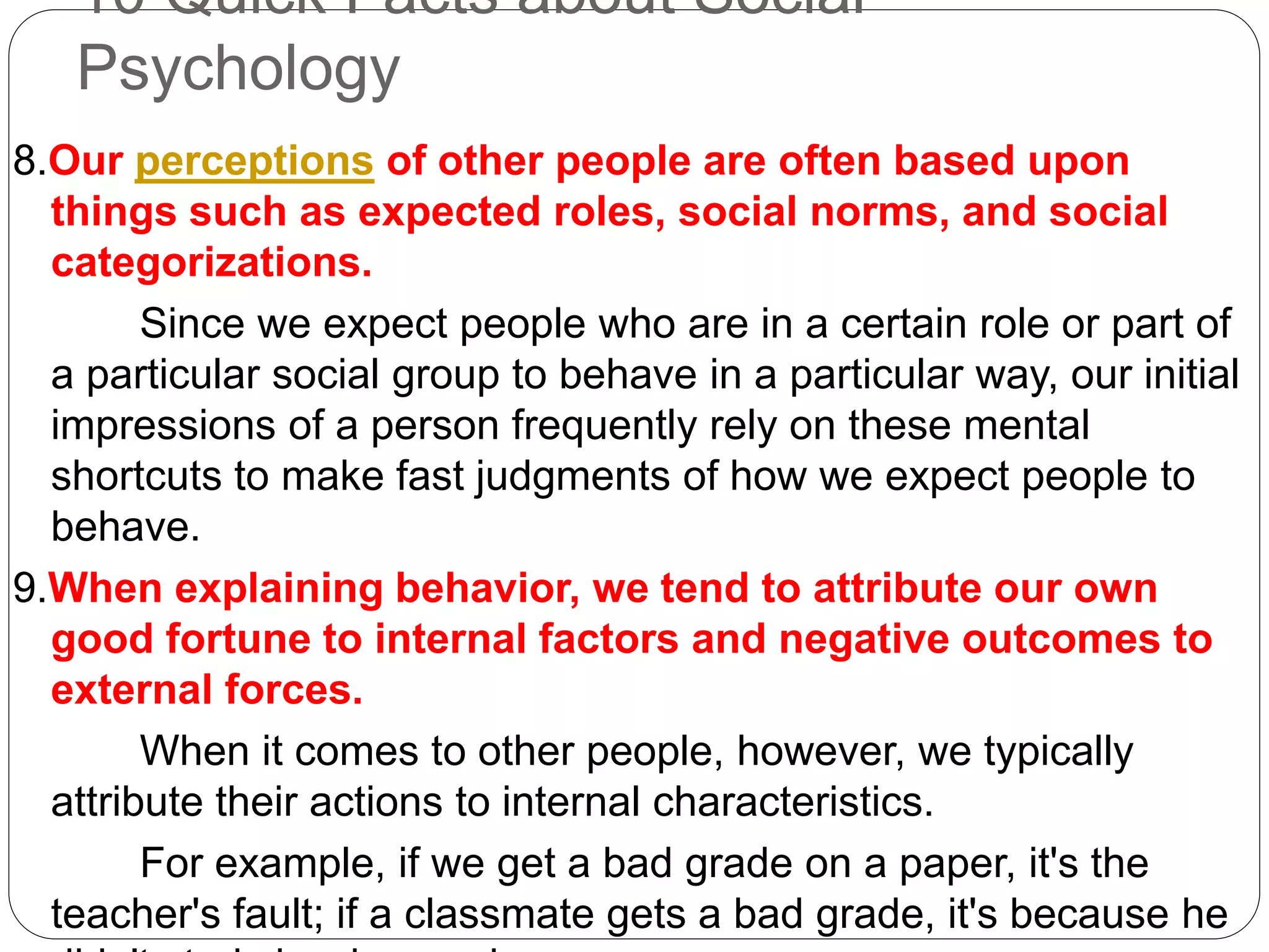 10 quick facts about social psychology | PPTX