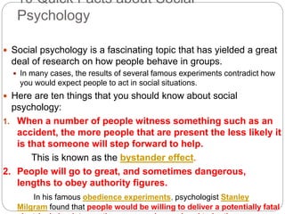10 quick facts about social psychology | PPTX