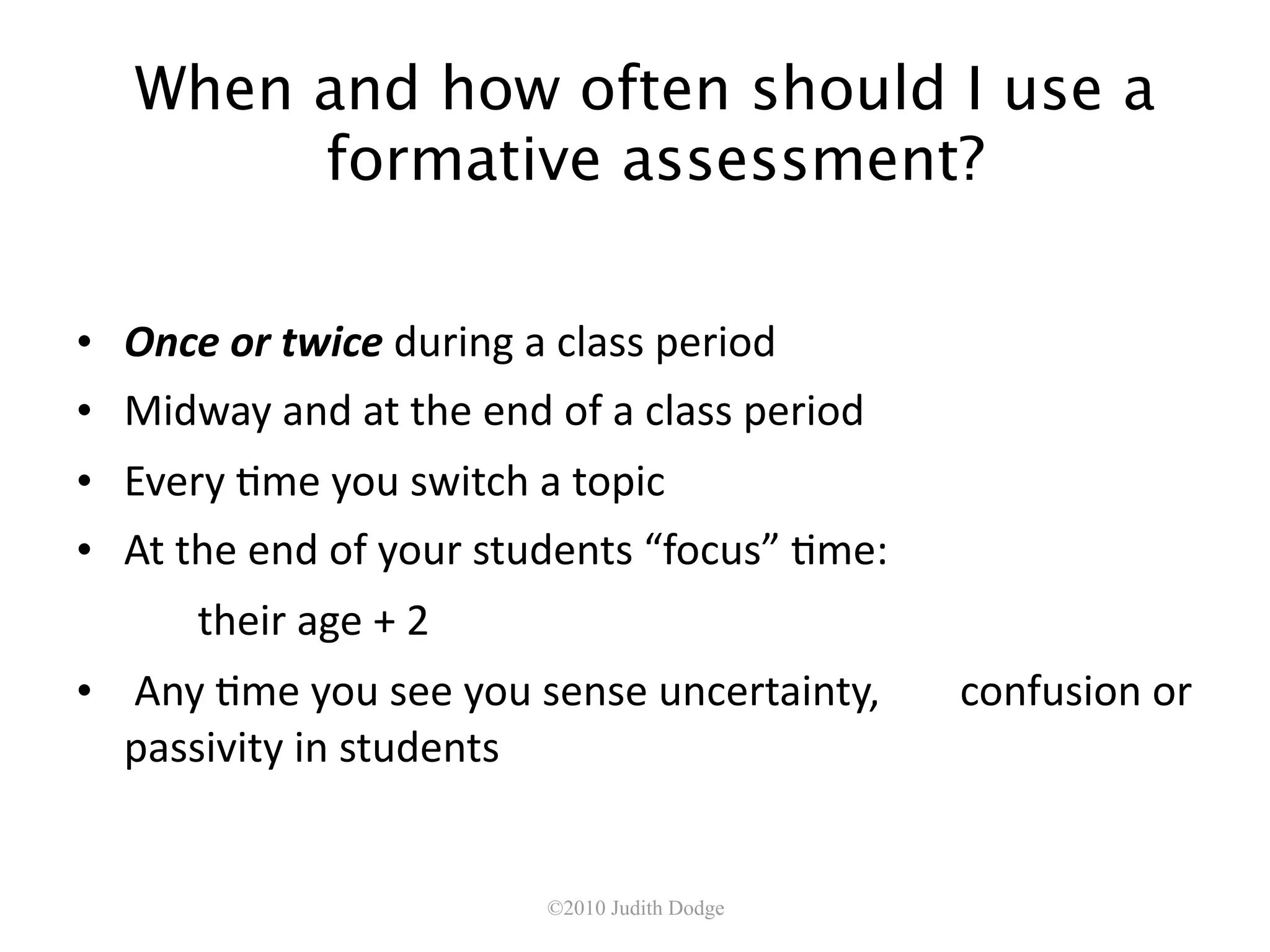 10 quick formative assessments | PPT