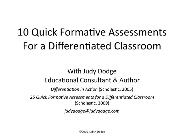 10 quick formative assessments | PPT