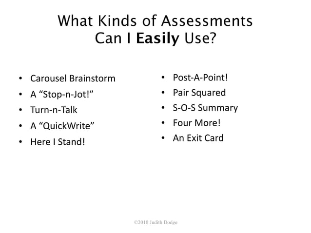 10 quick formative assessments | PPT