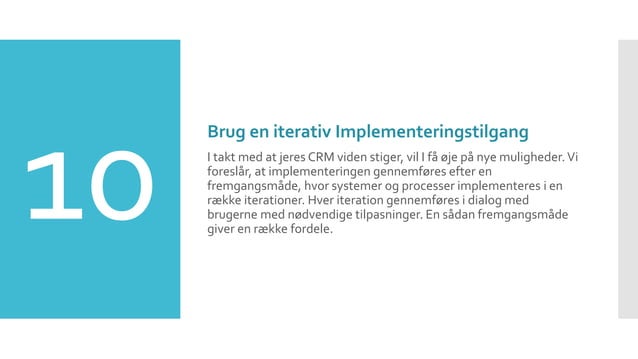 10 råd til en succesfuld CRM implementering | PPT