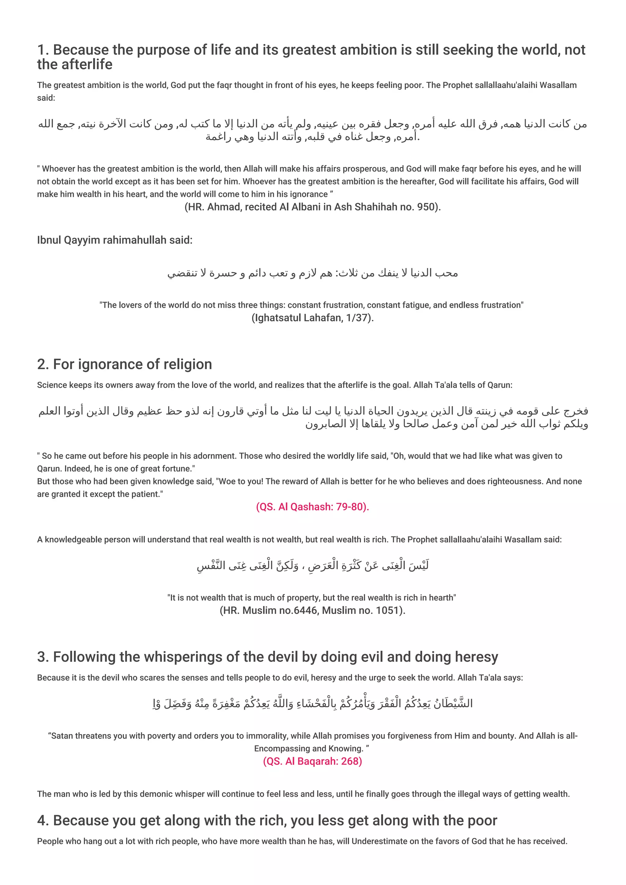 10 reasons for always feeling poor, poverty and needy | PDF