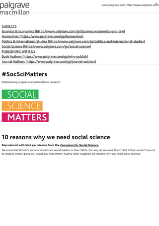 10 reasons for social science | PDF