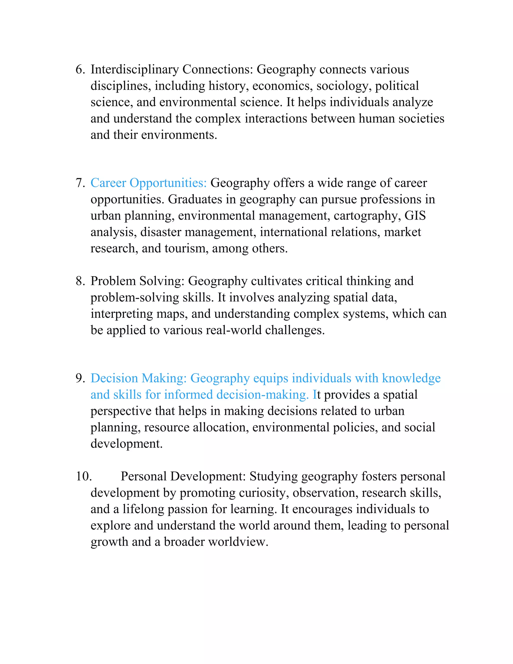 10 Reasons for studying Geography updated 2023 document 8.docx