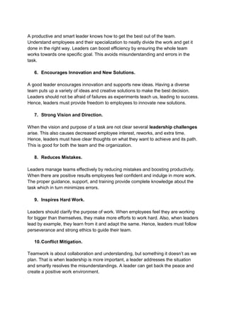 10 Reasons Leadership Is Important in the Workplace | PDF