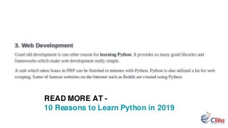 10 reasons to learn python in 2019
