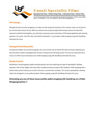 10 Reasons To Replace Manual Wrap With Usf[1] | PDF