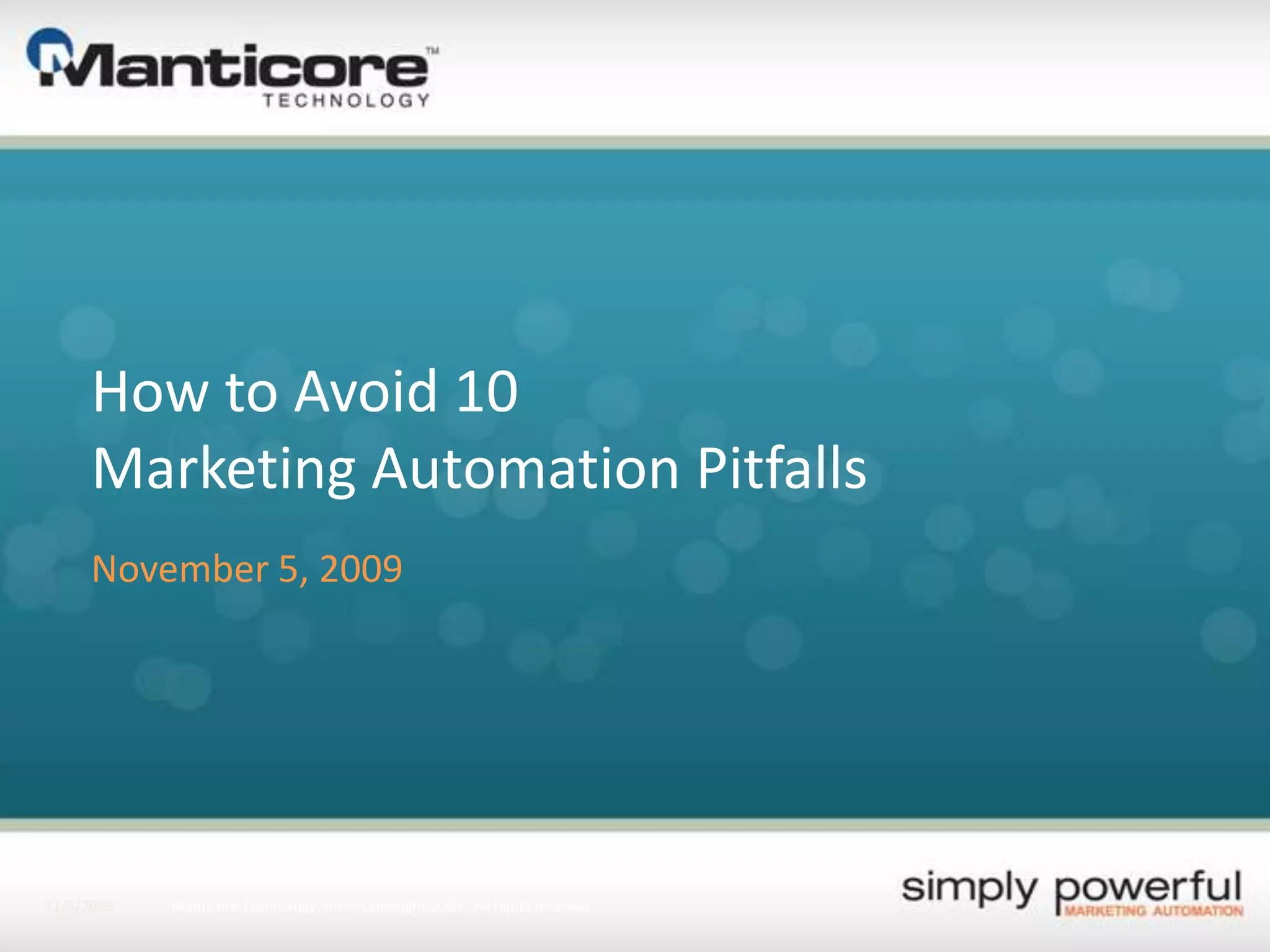 10 Reasons Why Marketing Automation Fails Ppt