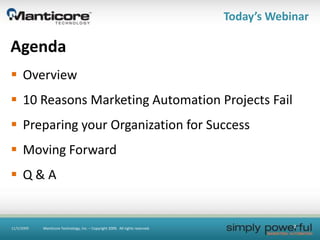 10 Reasons Why Marketing Automation Fails | PPT