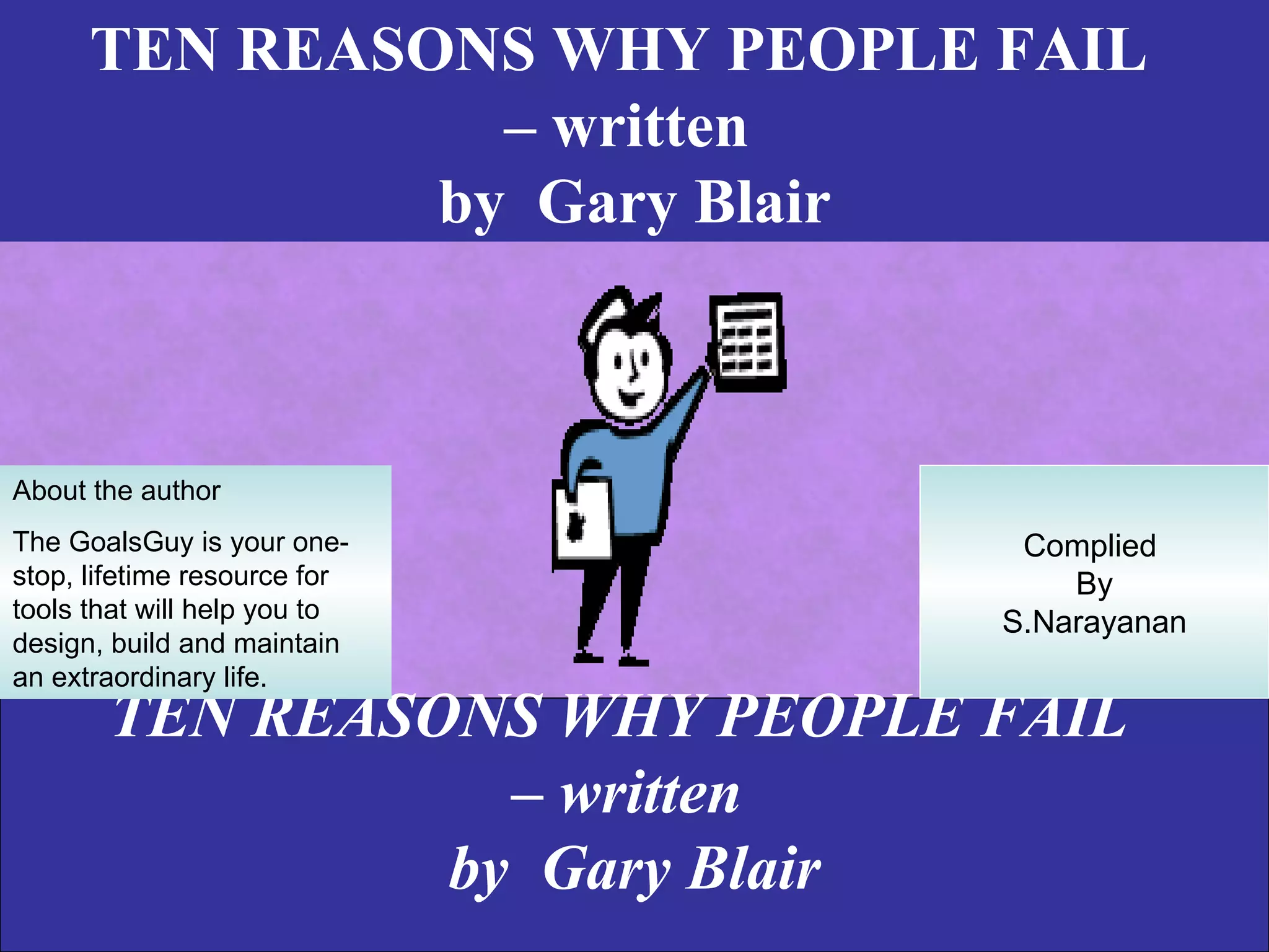 10 reasons why people fail...1st dec | PPT