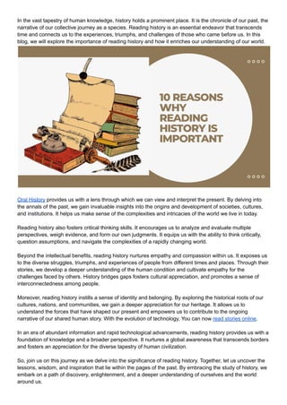 10 Reasons Why Reading History is Important.pdf | Genealogy and ...