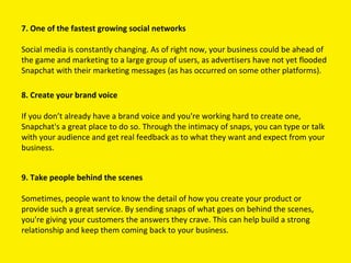 10 Reasons why you should Consider Snapchat for your Business | PPT