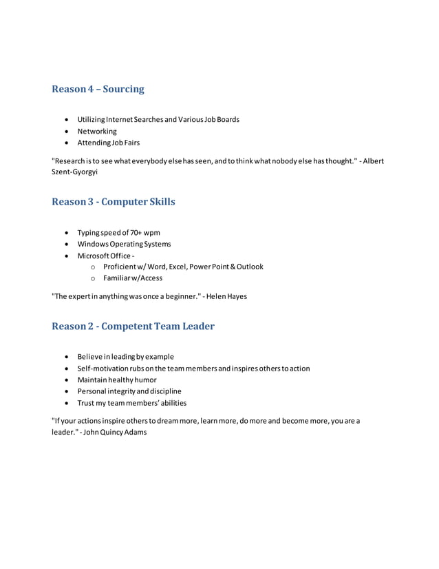 10 reasons you should hire me | PDF