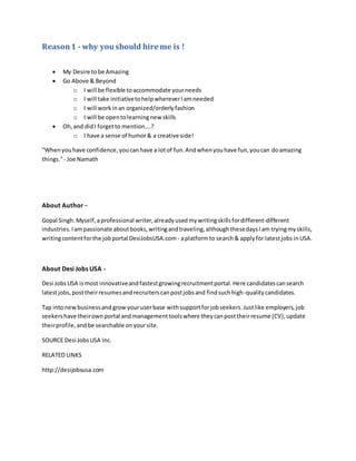 10 reasons you should hire me | DOCX