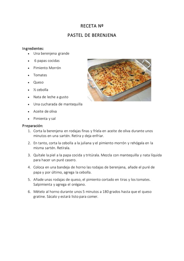 10 recetas | DOCX