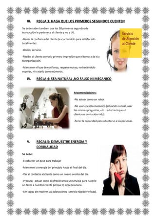 10 reglas de atencion al cliente | DOCX