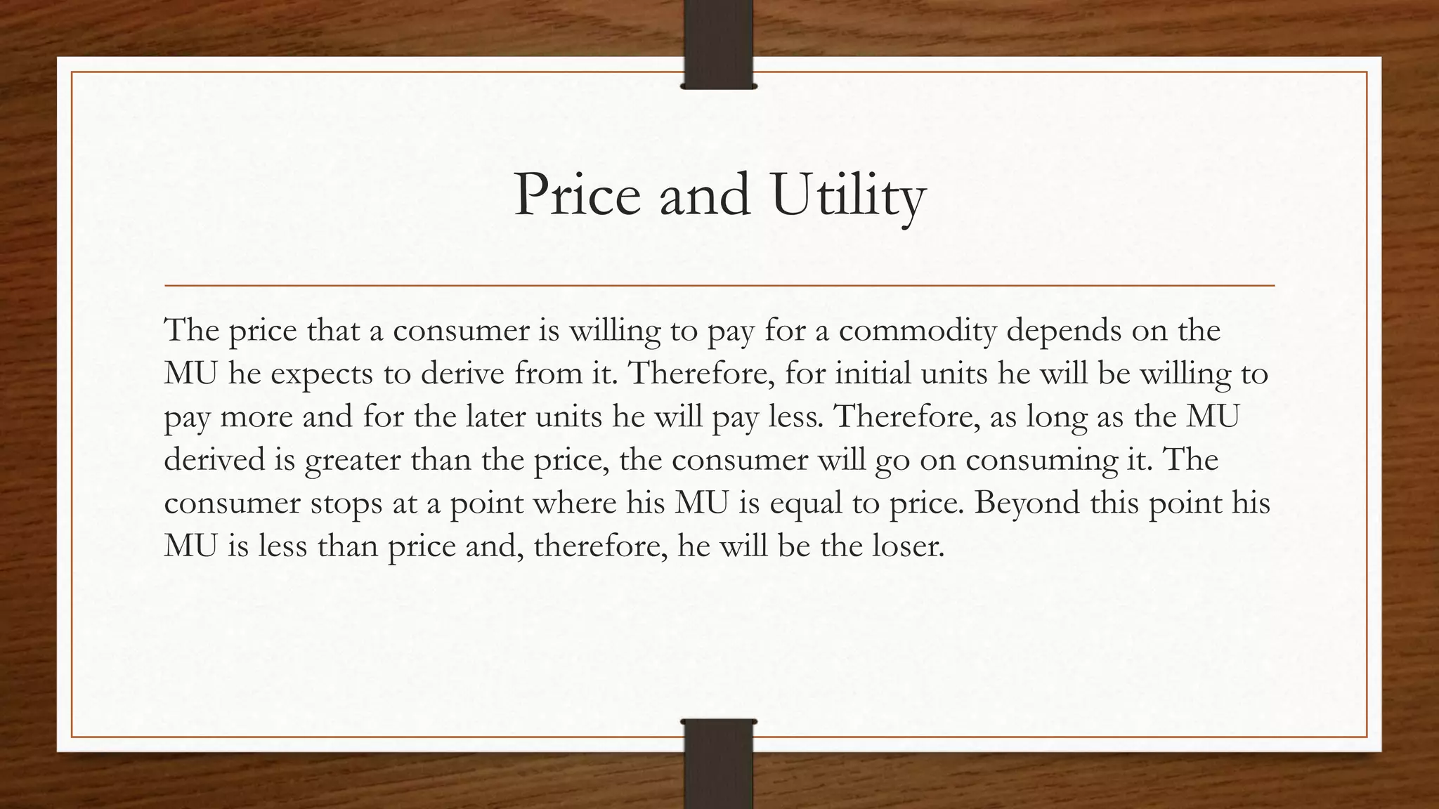 relationship of price and utility | PPTX