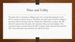 relationship of price and utility | PPTX