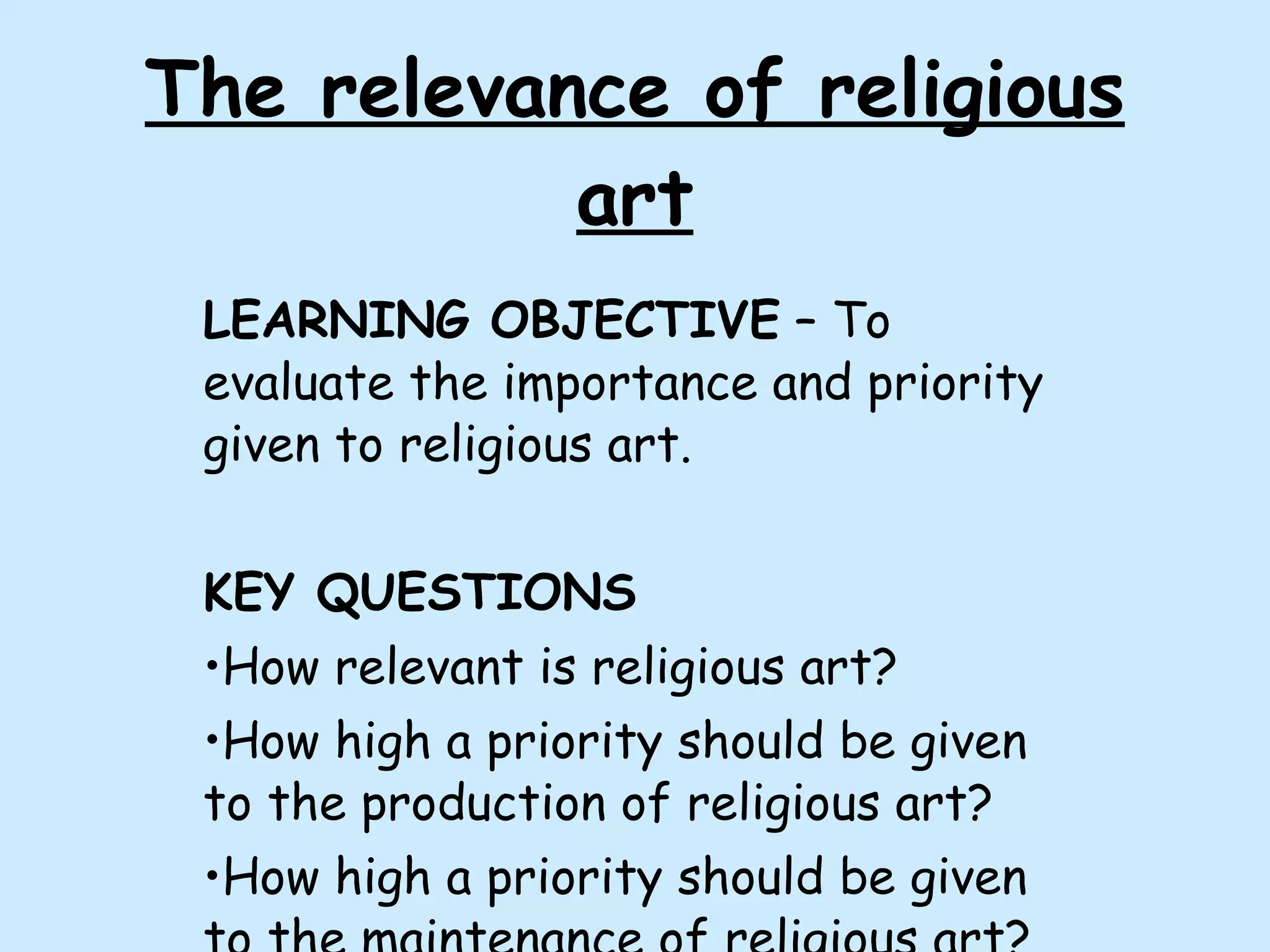 10relevanceofreligiousartblog | PPT