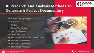 10 Research And Analysis Methods To Generate A Perfect Documentary | PPT
