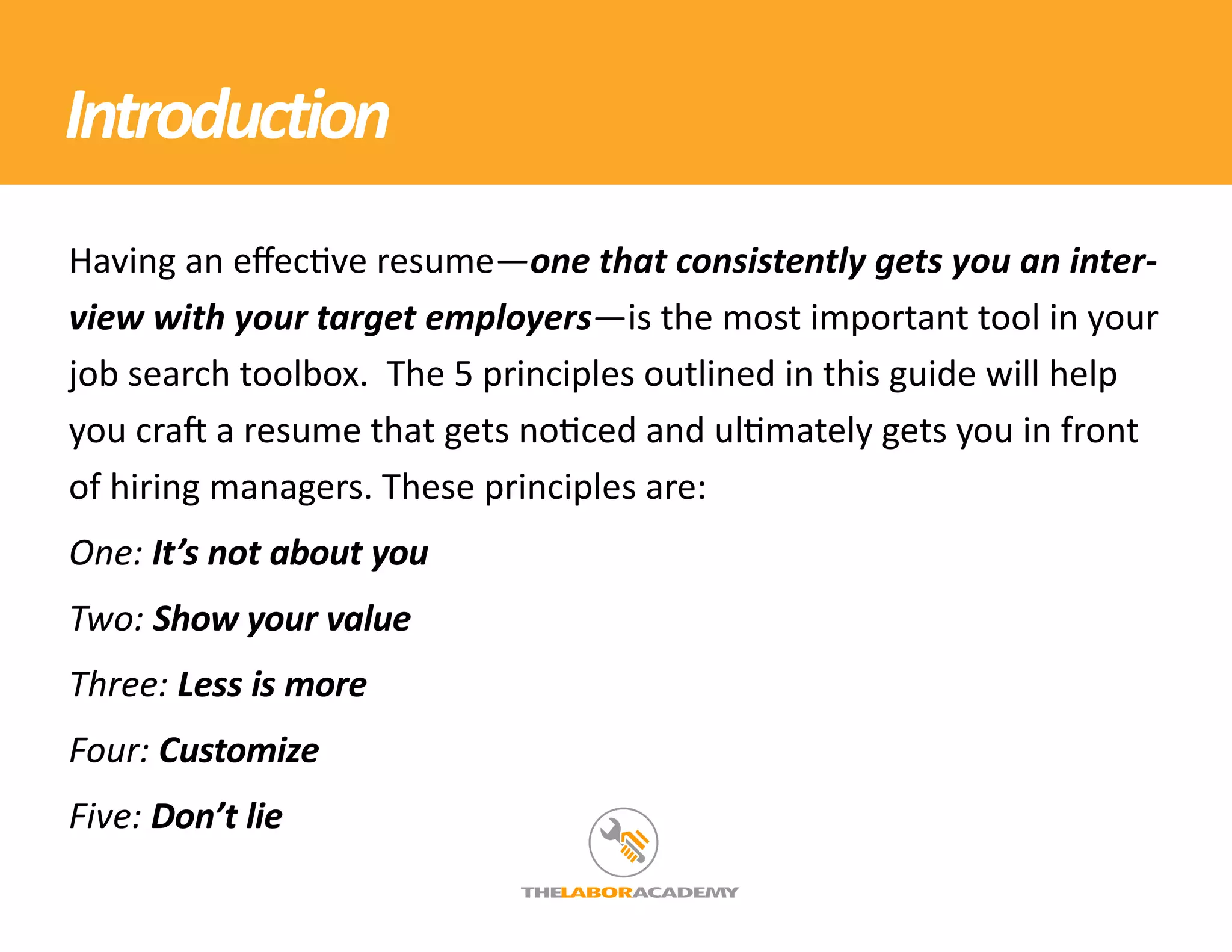 5 Principles for Writing an Effective Resume | PDF