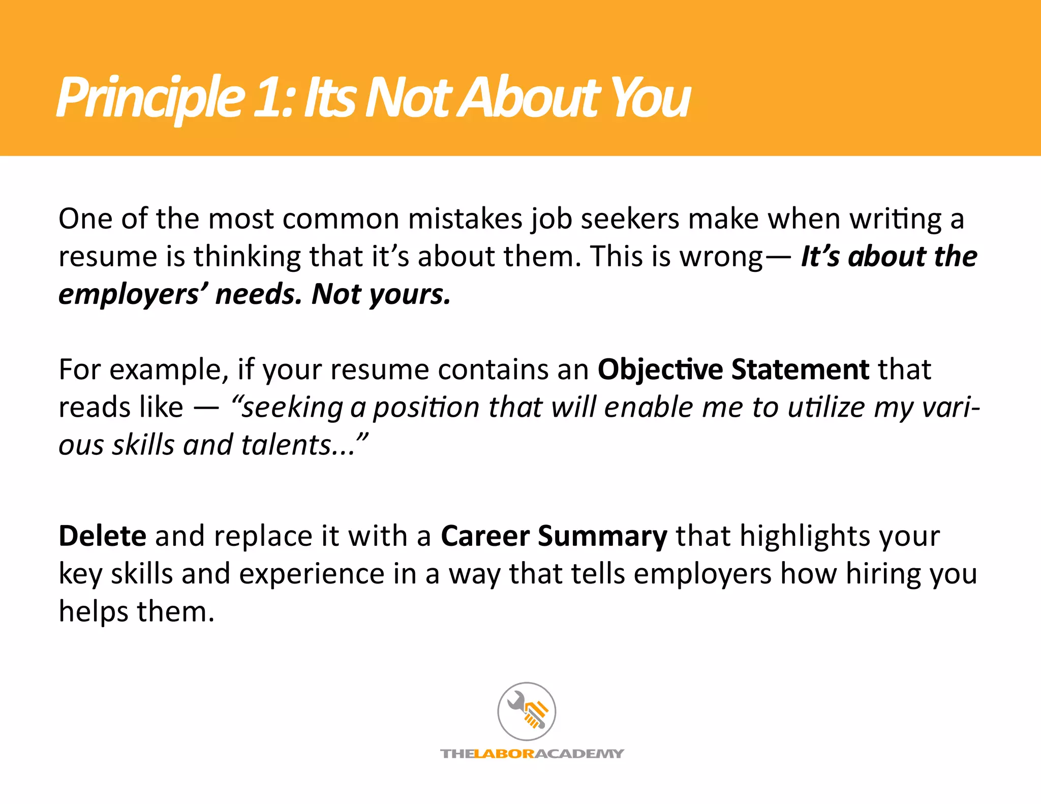 5 Principles for Writing an Effective Resume | PDF