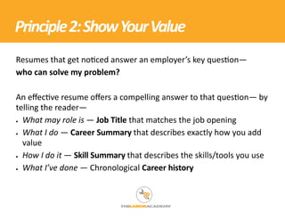 5 Principles for Writing an Effective Resume | PPT