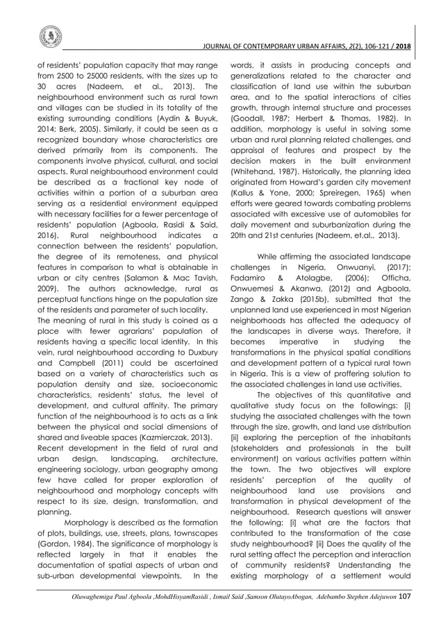 Morphological and GIS-based land use Analysis: A Critical Exploration of a Rural Neighborhood ...