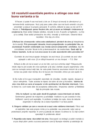 10 rezolutii esentiale pentru a atinge cea mai buna varianta a ta | DOCX