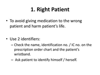 10 Rights of medication administration NUHS | PPTX