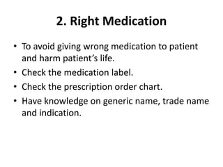 10 Rights of medication administration NUHS | PPTX