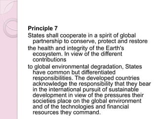 10 rio declaration on environment and development | PPTX