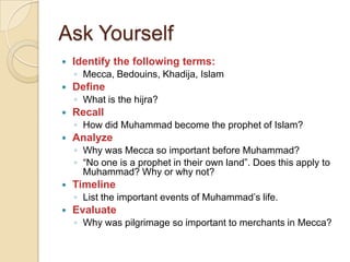 Rise of Islam I: The Prophet | PPT