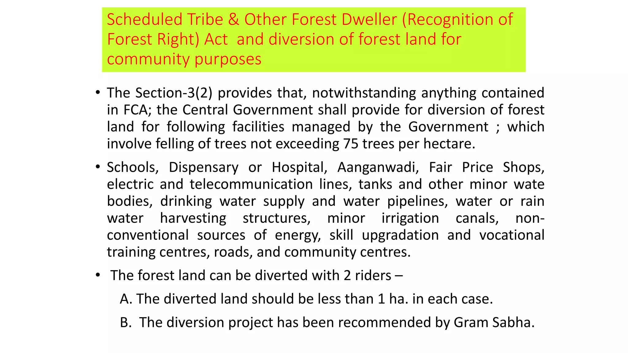 10 . "Forest Clearance" under Forest (Conservation Act, 1980 and ...