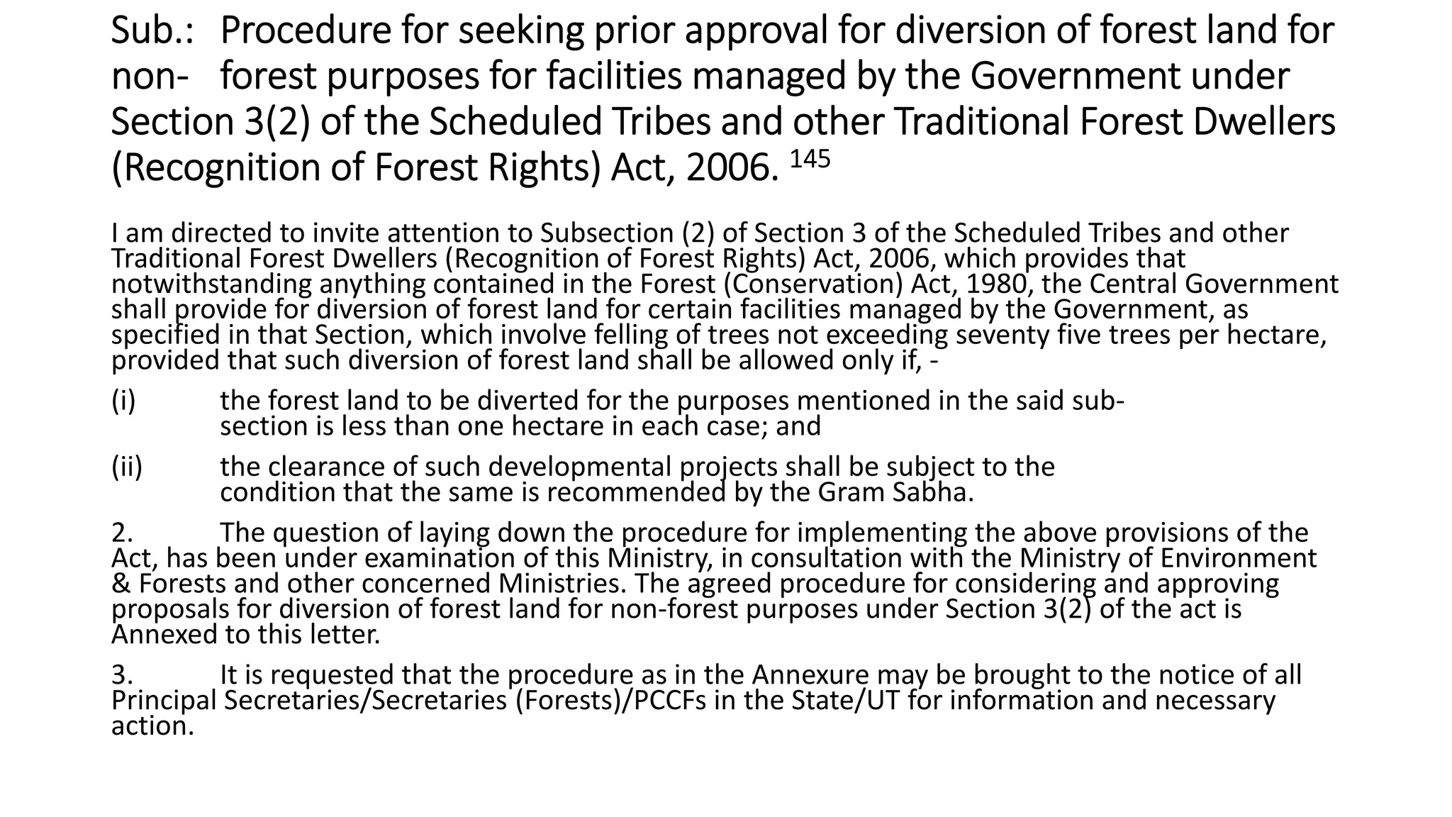 10 . "Forest Clearance" under Forest (Conservation Act, 1980 and ...