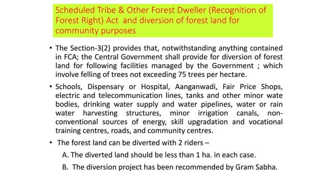 10 . "Forest Clearance" under Forest (Conservation Act, 1980 and ...