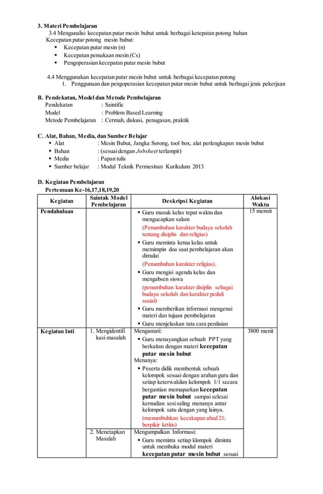 [Doc] RPP K13 Teknik Pemesinan Bubut Revisi Terbaru | DOCX