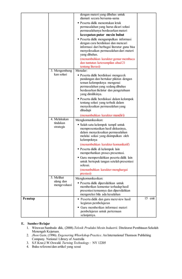 [Doc] RPP K13 Teknik Pemesinan Bubut Revisi Terbaru | DOCX